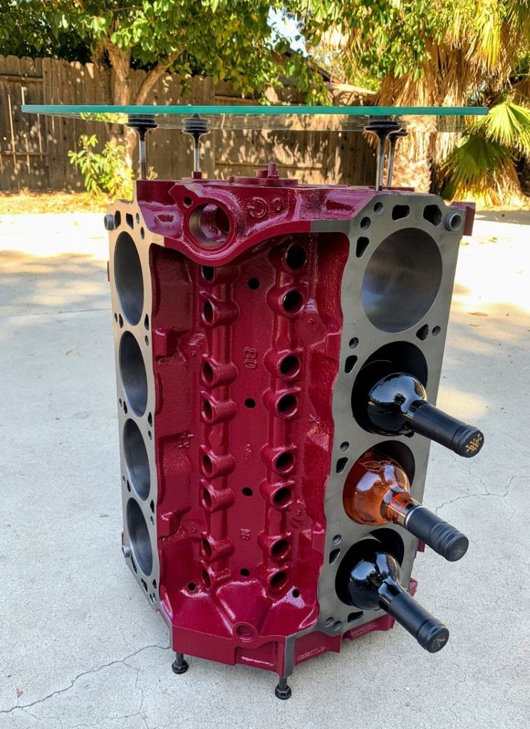 Check out this engine block wine rack - Forged N Fast