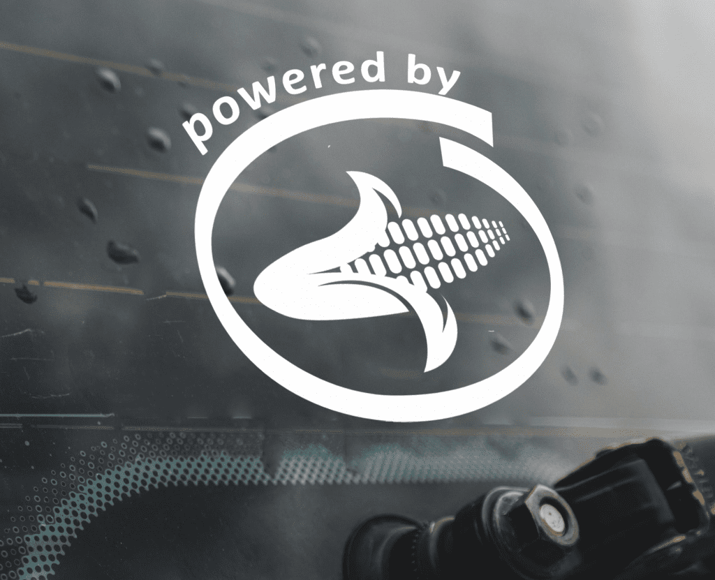 Powered by e85 corn funny car sticker - Forged N Fast