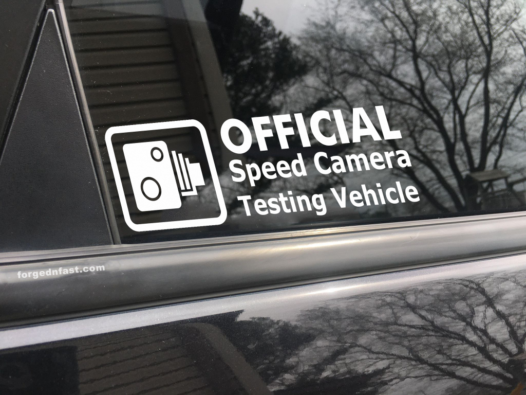 Official Speed Camera Testing Vehicle, car decal, bumper sticker, truck ...