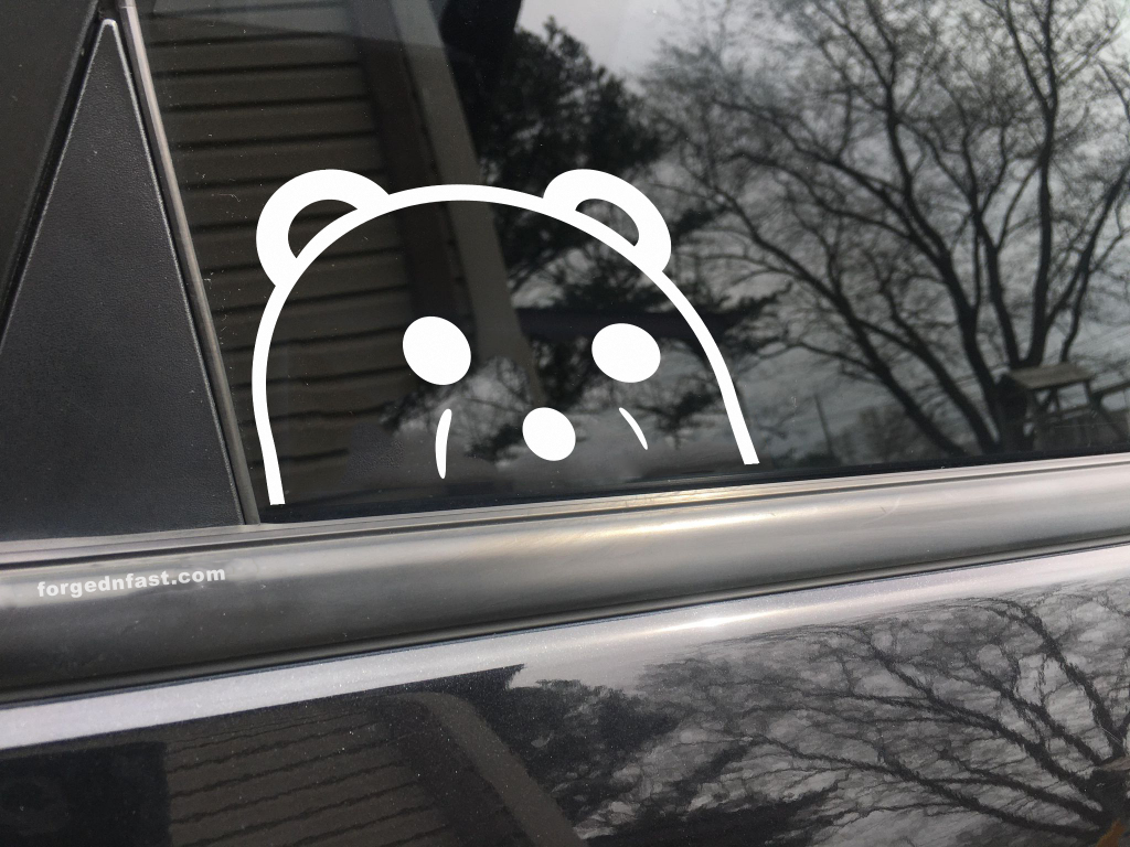 Panda face, car decal, bumper sticker, truck decal, funny car decal ...