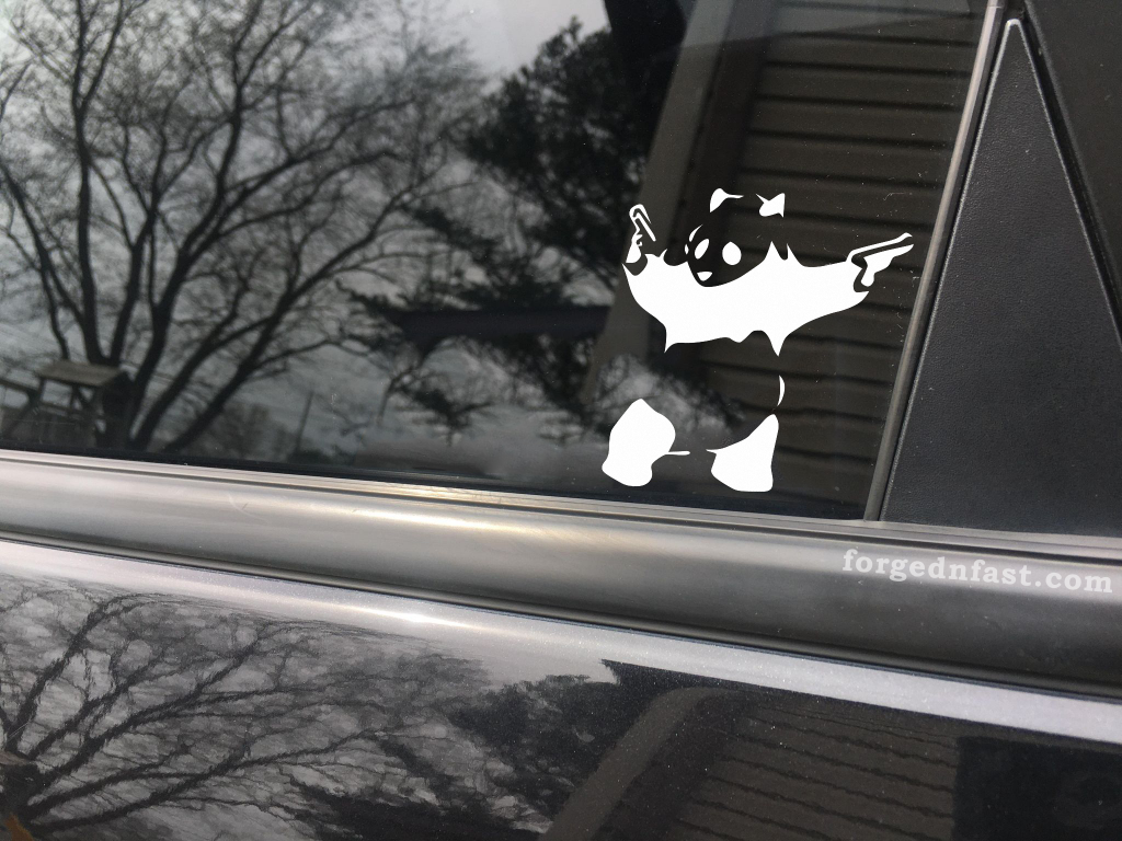 Panda Gun, car decal, bumper sticker, truck decal, funny car decal ...