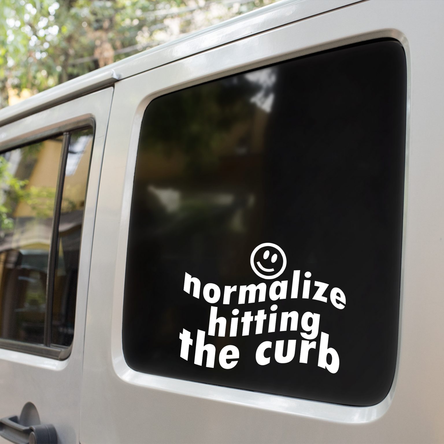 Normalize hitting the curb funny car sticker decal - Forged N Fast