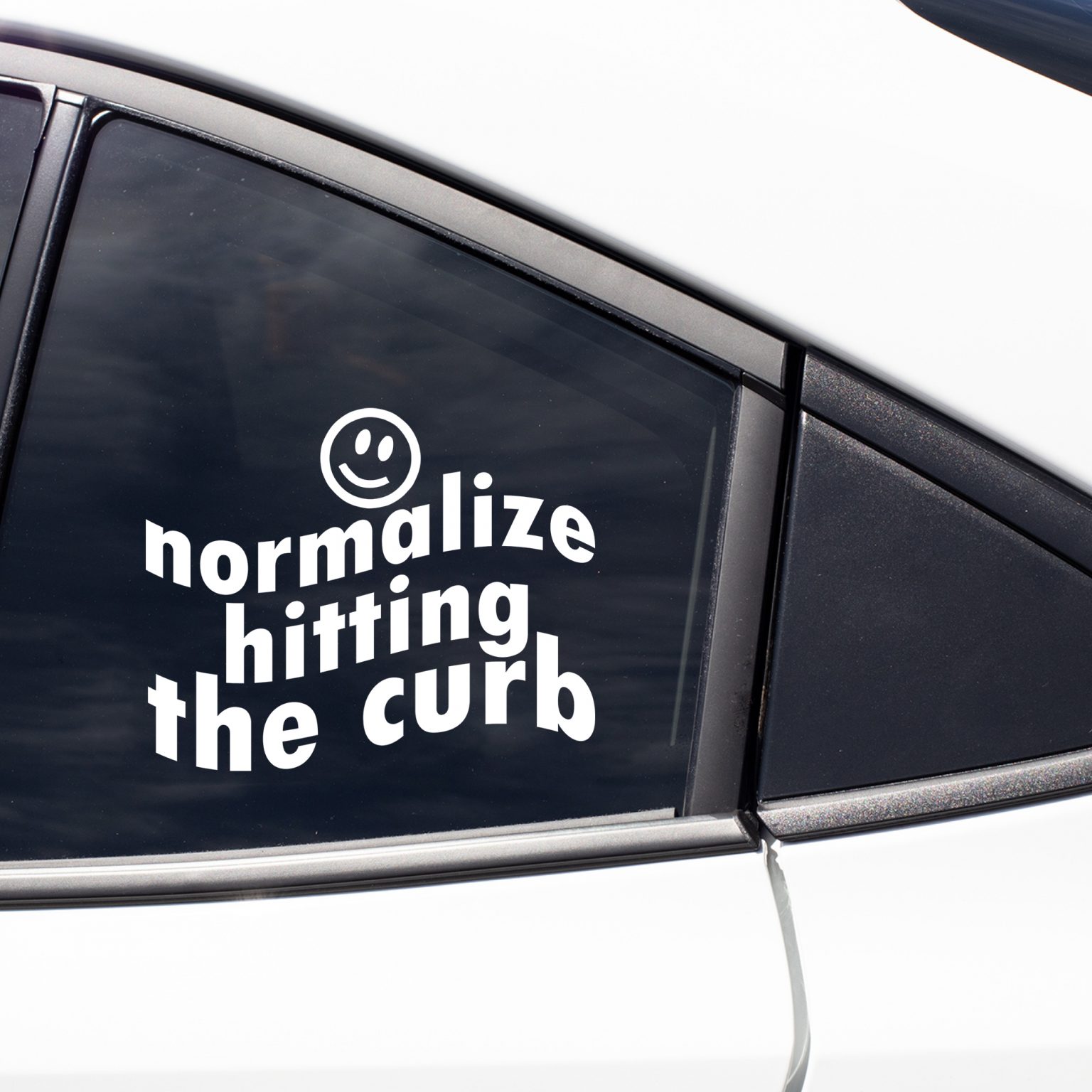 Normalize hitting the curb funny car sticker decal - Forged N Fast
