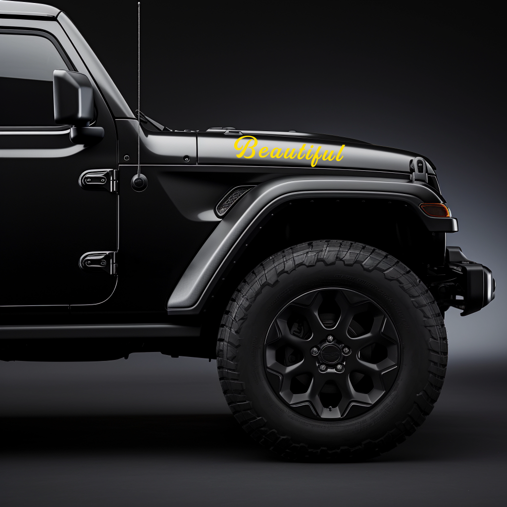 Custom Vinyl Hood Decals, Get 2, Custom Text Decal - Forged N Fast