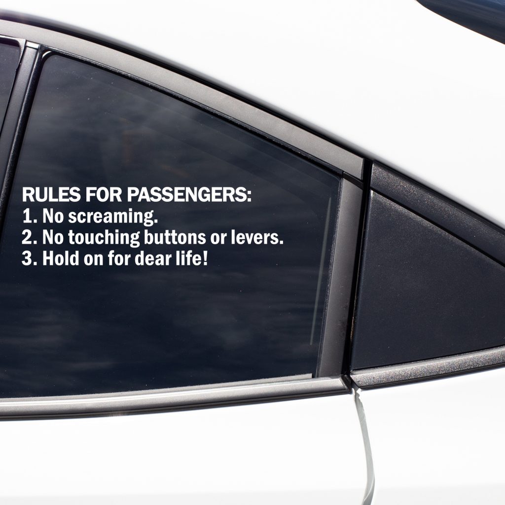 Rules for passengers, cool decal,car sticker decal - Forged N Fast