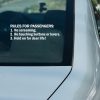 Rules for passengers, cool decal,car sticker decal - Forged N Fast