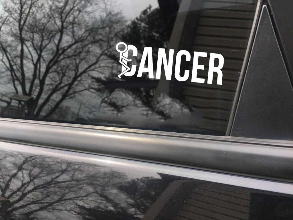 F Cancer, cool decal,car sticker decal - Forged N Fast