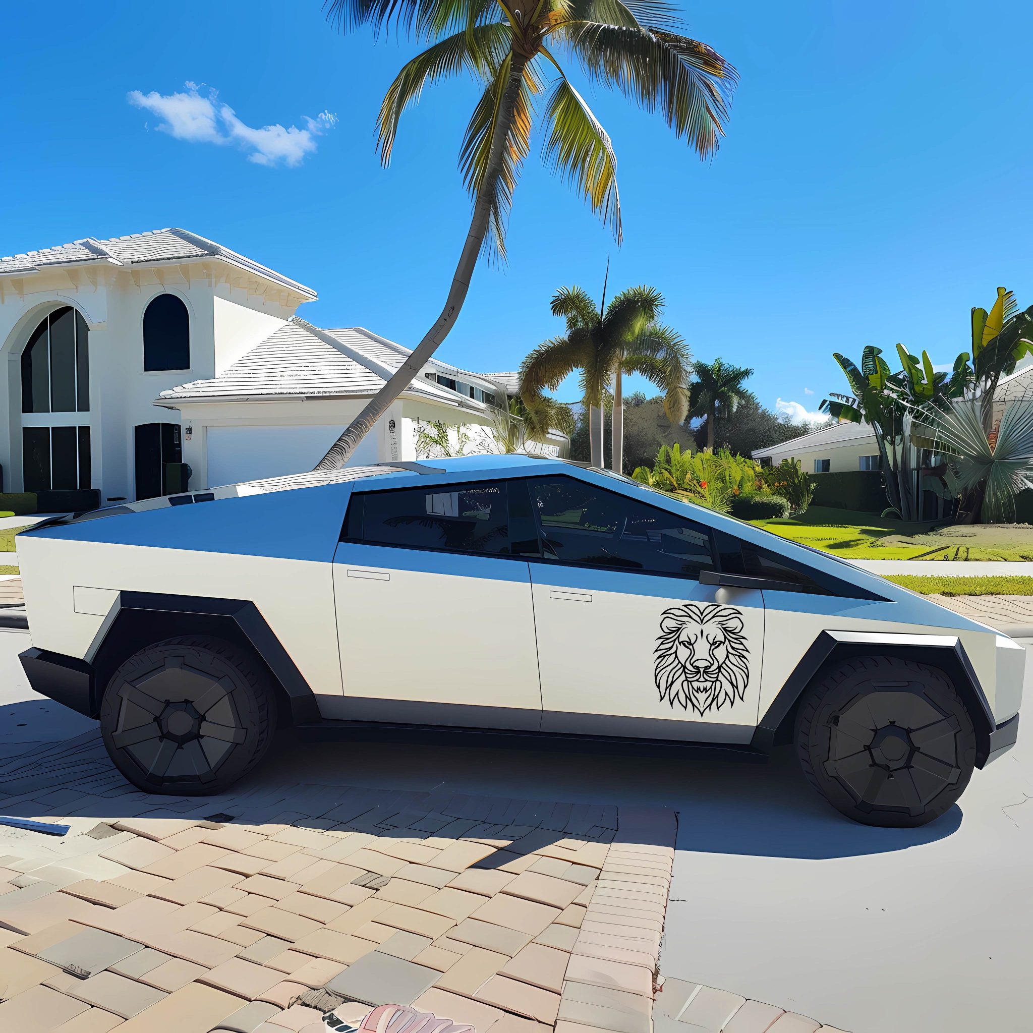 Lion Face Decal, Huge Car Decal, JDM, Cool Car Decal, Funny Decal ...