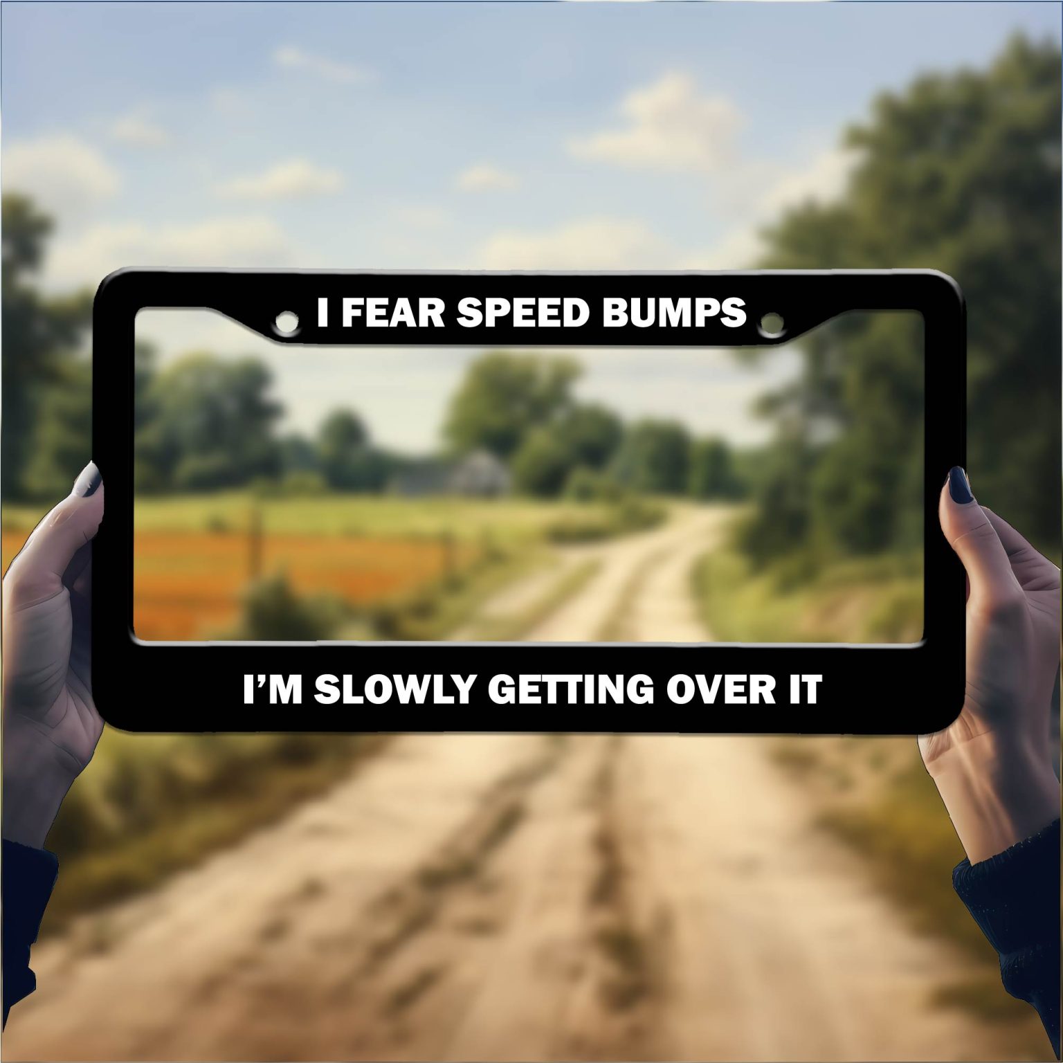 I Fear Speed Bumps Getting Over It plate frame car decal, license plate ...