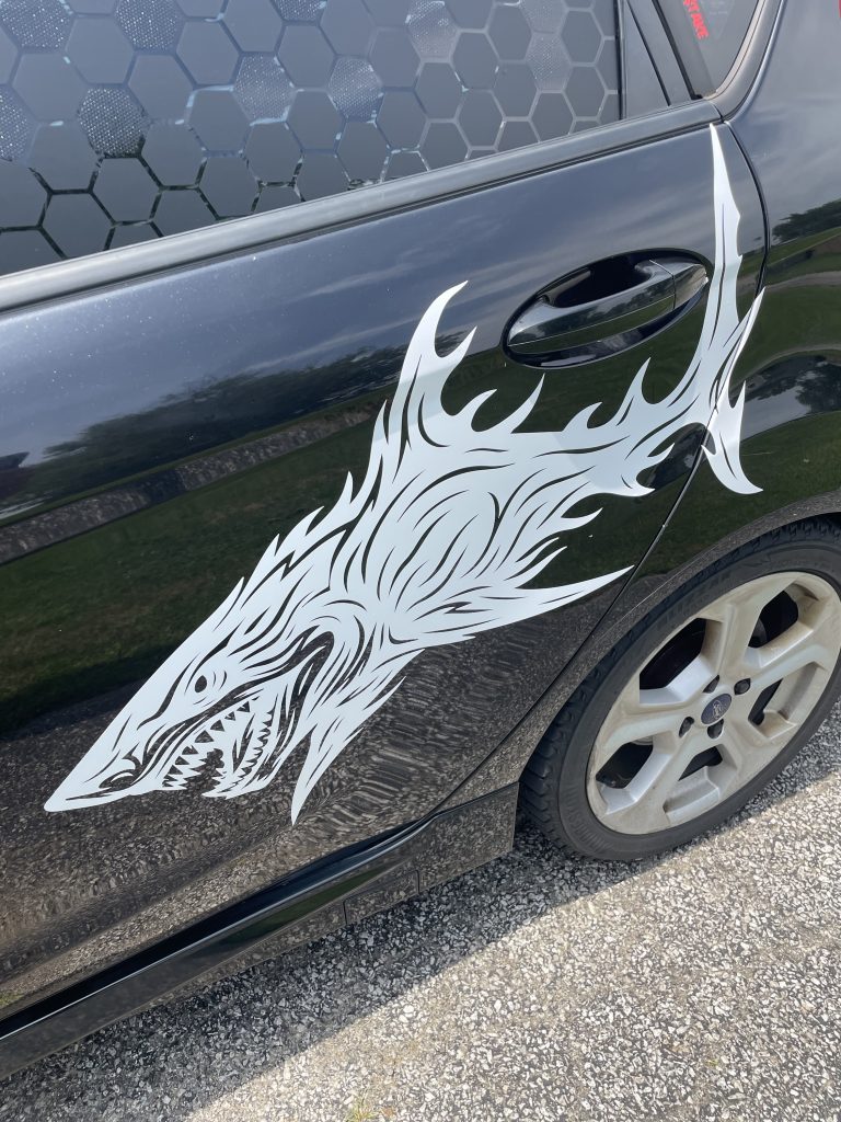 Large Shark Car Decal, Vinyl Vehicle Sticker, Waterproof Car Décor ...